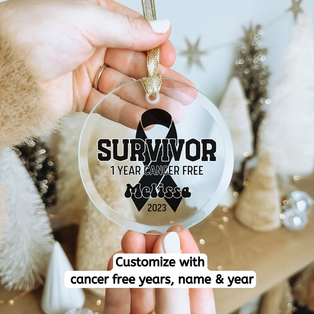 Custom Melanoma Cancer Survivor Ornament, Customized Black Cancer ...