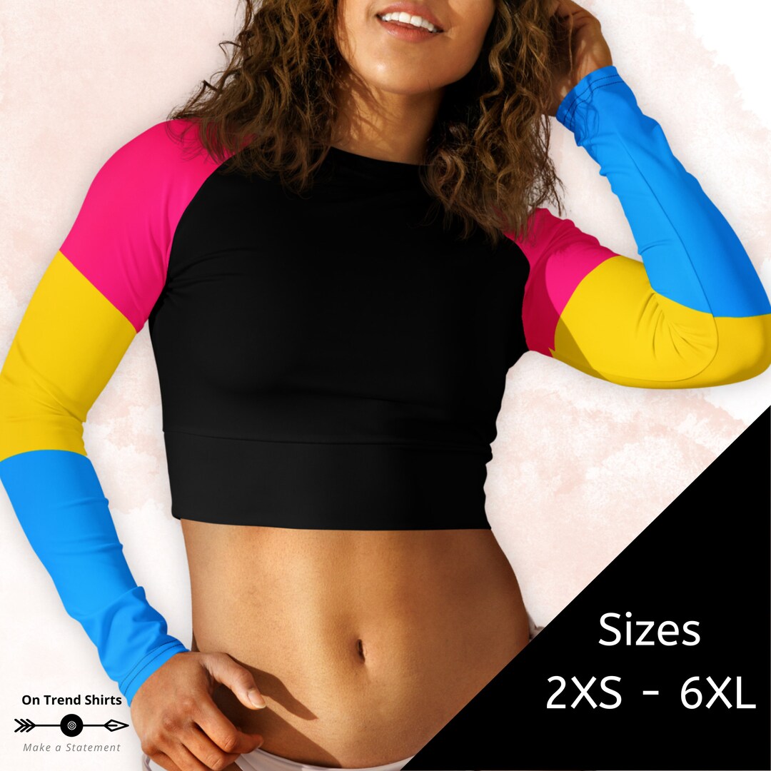 Pansexual Pride Flag Long Sleeved Crop Top, Pansexual Top, Pan Pride ...