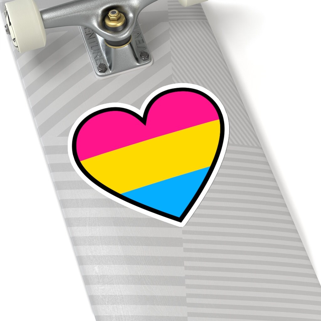 Pansexual Sticker Pan Pride Heart Sticker Queer Laptop - Etsy