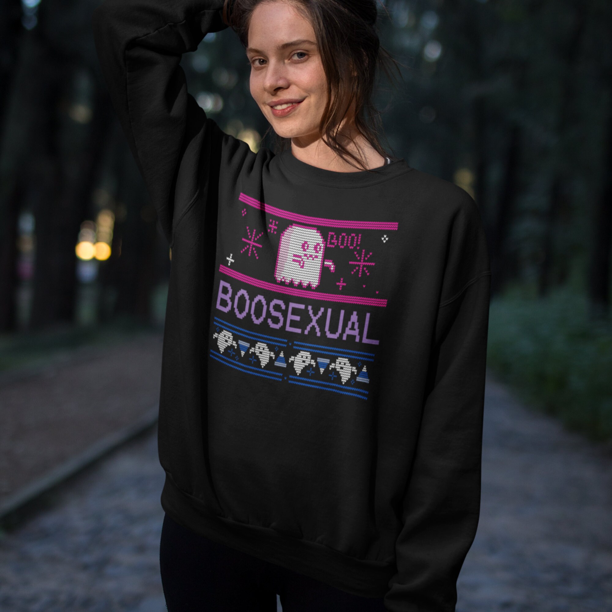 Bisexual Ghost Halloween Sweatshirt, Boo Bi Pride Halloween Sweater ...