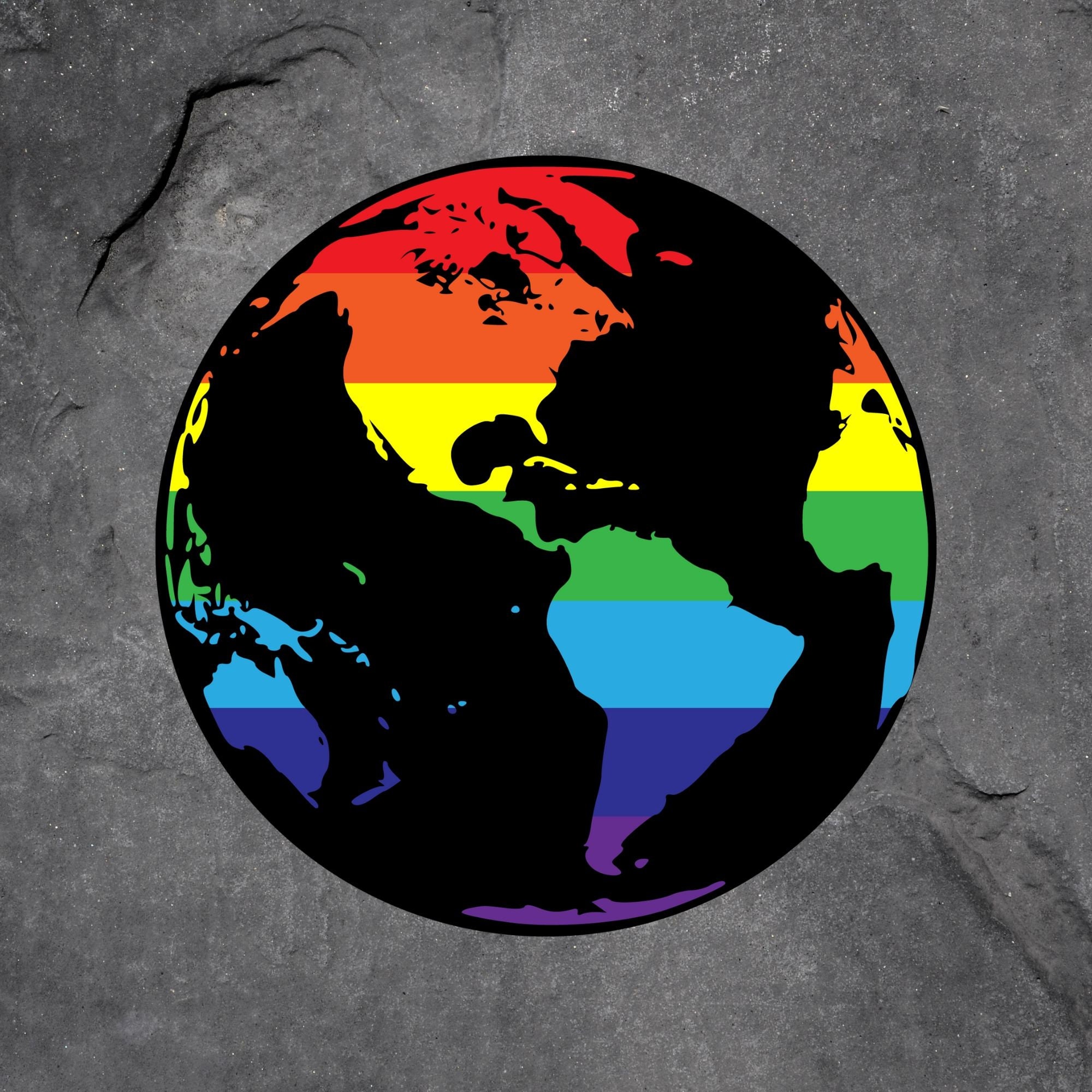 Rainbow Flag Earth Sticker Gay Pride Sticker Pride Flag | Etsy