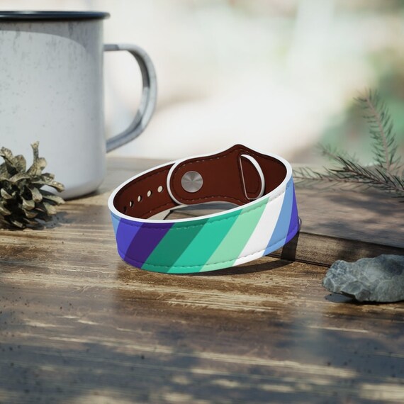 MLM Flag Wristband Faux Leather Vegan Bracelet Gay Pride - Etsy