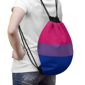 Bisexual Flag Drawstring Bag, Bi Pride Backpack, Bi Pride Flag Festival ...