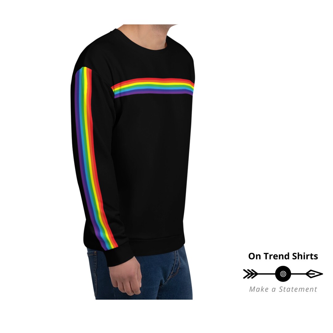 Rainbow Sweatshirt, Rainbow Striped Sweater, Pride Sweatshirt, LGBTQ ...