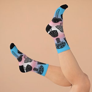 Transgender Mushroom Socks, One Size, Trans Socks, Transgender Socks ...