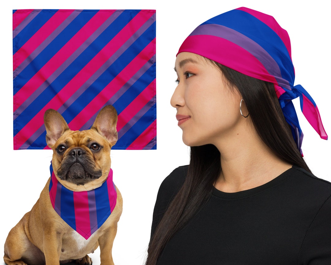 Square Bisexual Bandana, Bi Pride Scarf, Bisexual Pride Dog Bandana ...