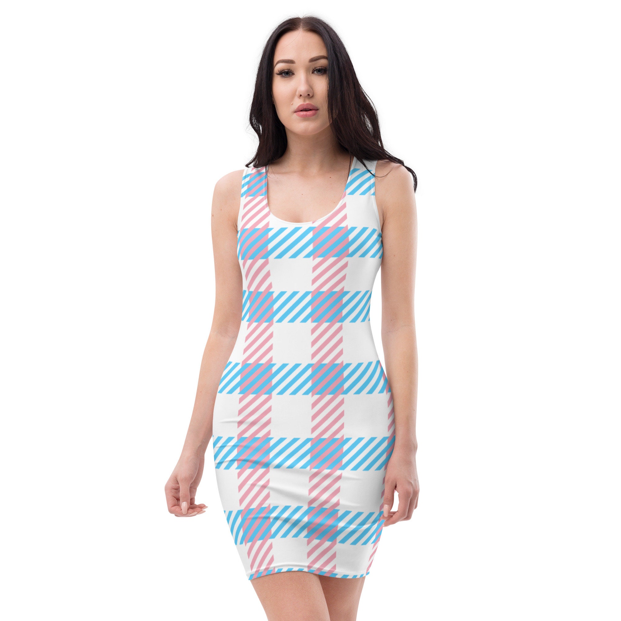 Transgender Gingham Dress, Subtle Trans Dress, Fitted Transgender Dress ...