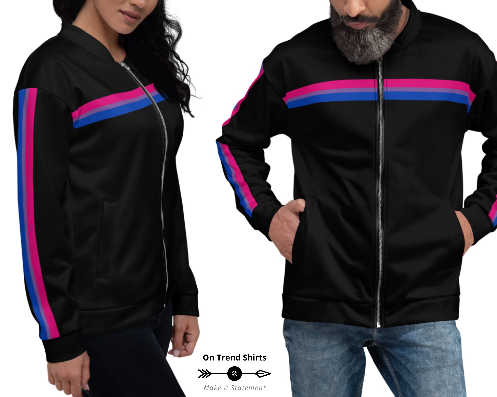 Bisexual Jacket Trendy Retro Style Bi Pride Jacket Bisexual - Etsy