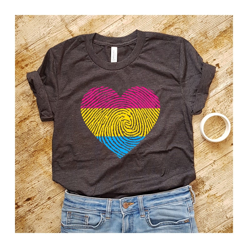 Pan Pride Shirt Pansexual Flag Shirt Pansexual Heart Tee Etsy