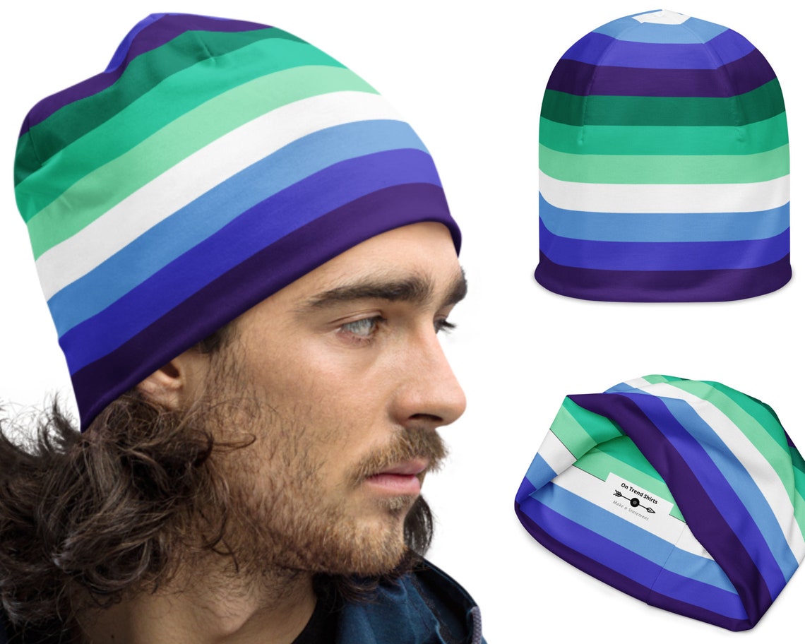 MLM Flag Beanie Gay Male Pride Beanie Hat Gay Pride Hat - Etsy