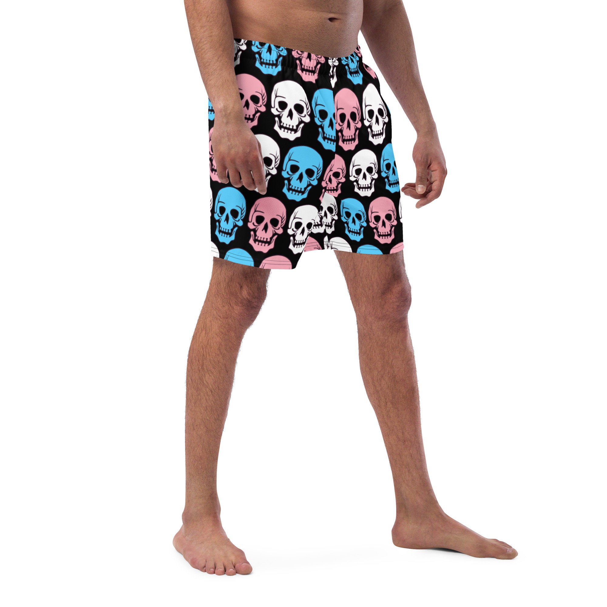 2xs 6xl Trans Pride Flag Skulls Mens Swim Trunks Gothic - Etsy