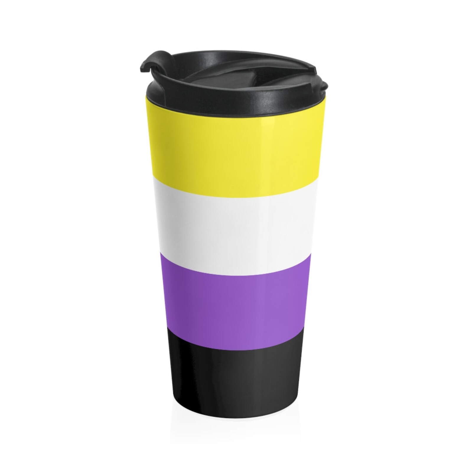 Nonbinary Flag Travel Mug, Insulated Stainless Steel Enby Pride Mug ...