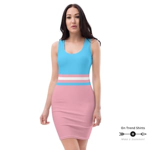 Transgender Pride Dress, Sleeveless Trans Pride Bodycon Dress, Trans ...