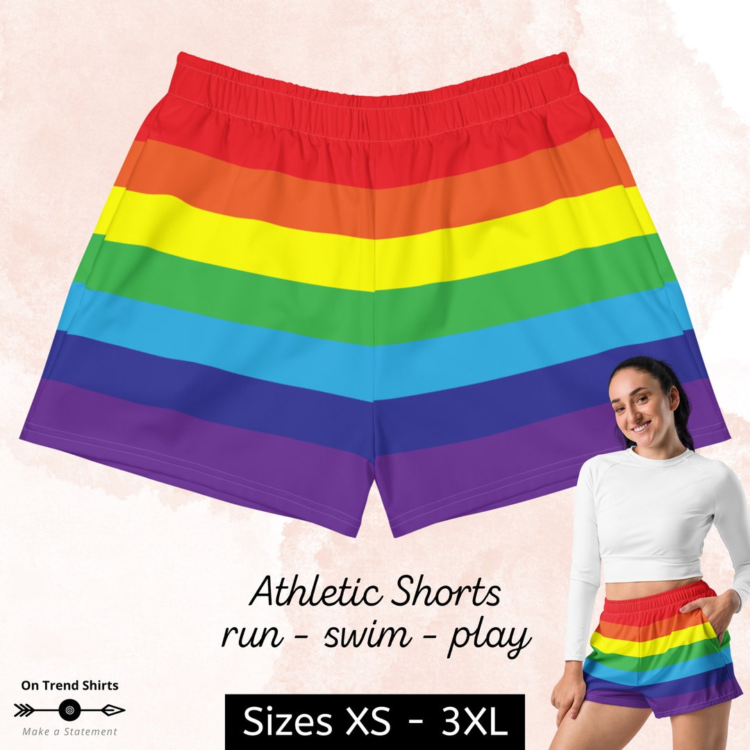 Athletic Rainbow Flag Shorts, Pride Festival Shorts, LGBT Fitness ...