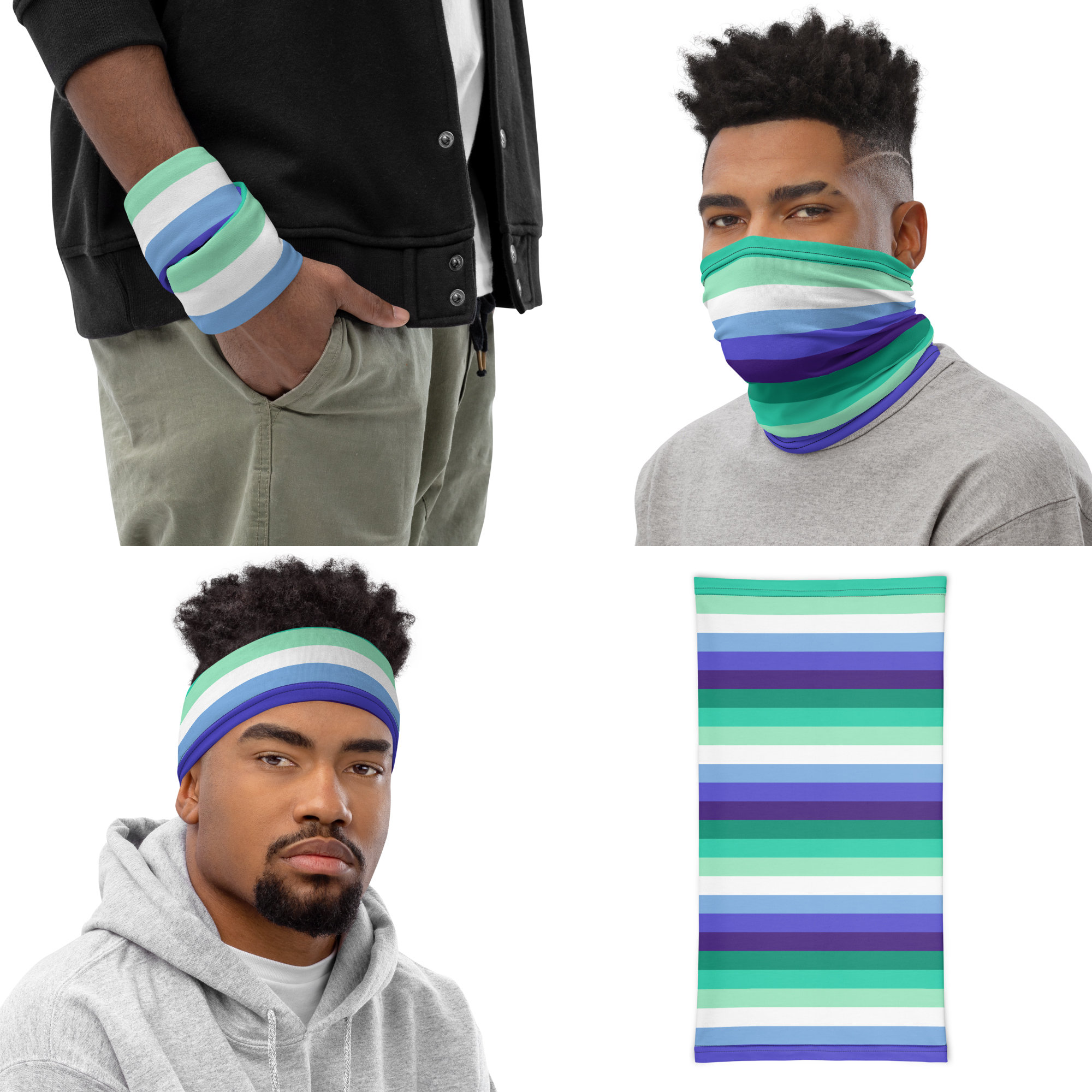 Gay Male Pride Tube Scarf MLM Pride Scarf Blue Gay Flag Neck - Etsy