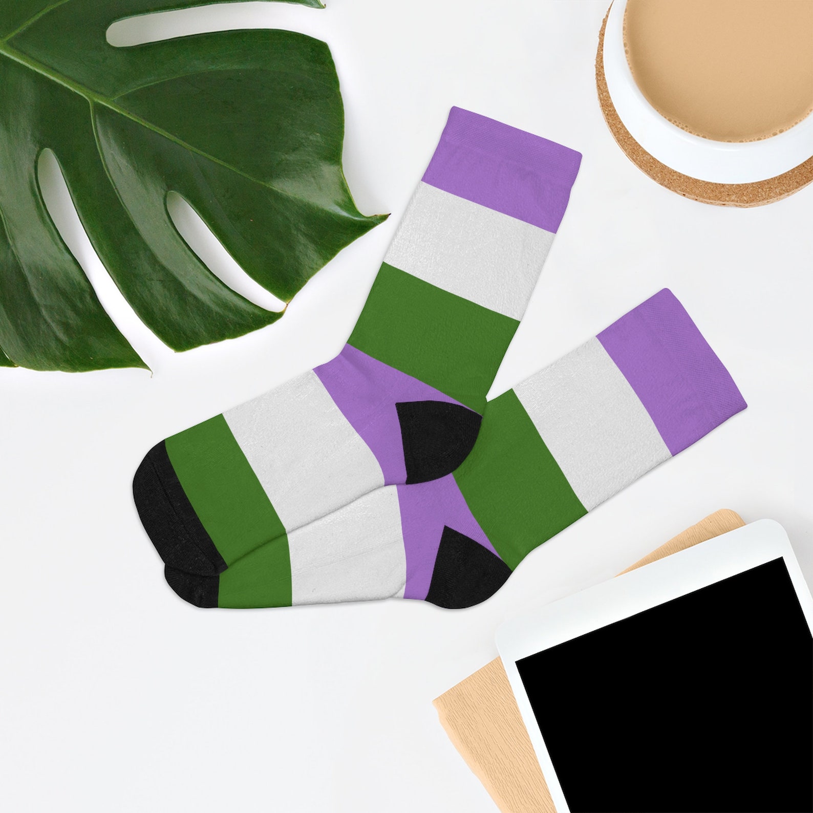 Genderqueer Flag Socks Genderqueer Pride Striped Socks | Etsy