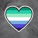 MLM Pride Flag Heart Sticker, Blue Gay Flag Aesthetic Stickers, Gay ...