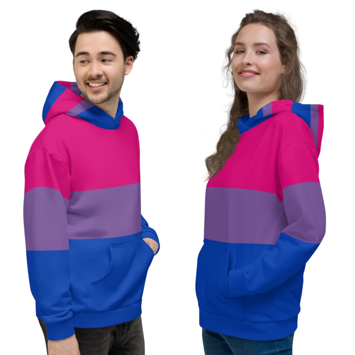 Bisexual Flag Hoodie Bi Pride Hoodie Bisexual Colors | Etsy