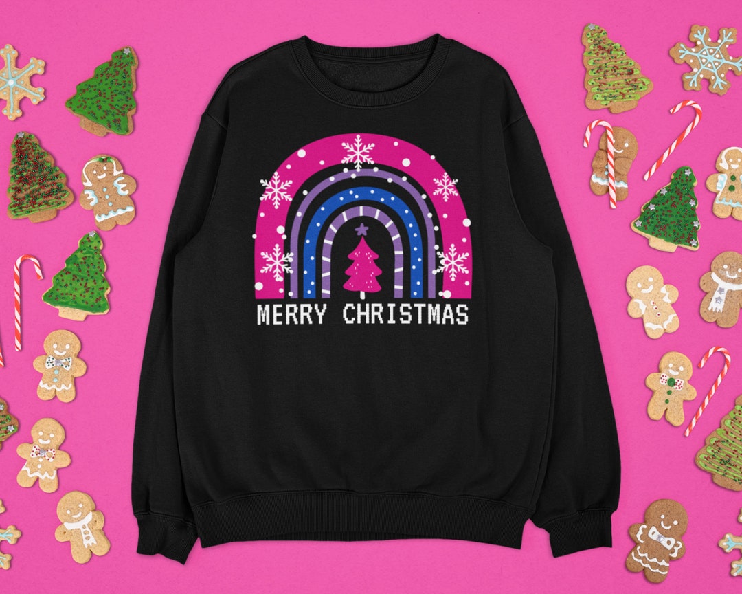 Subtle Bisexual Christmas Sweater, Bi Pride Merry Christmas Sweatshirt ...