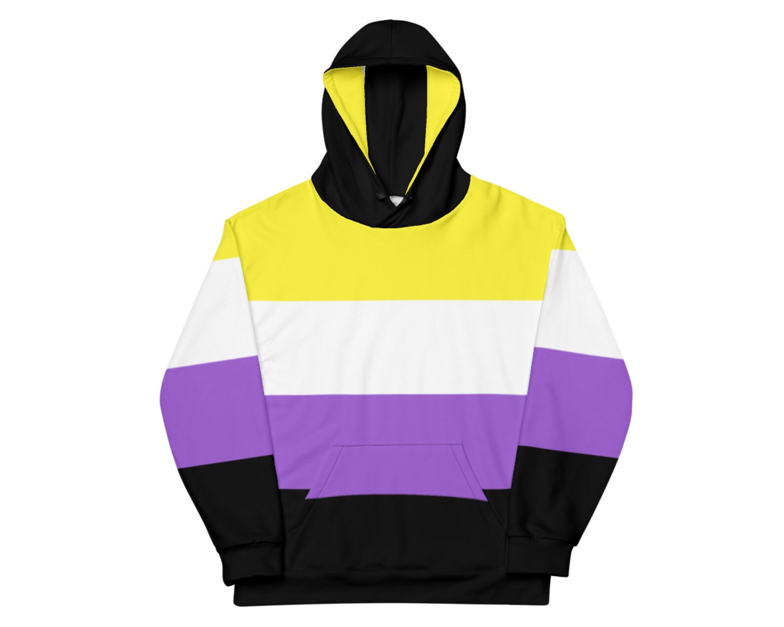 Nonbinary Hoodie Nonbinary Flag Hooded Sweatshirt Nonbinary | Etsy