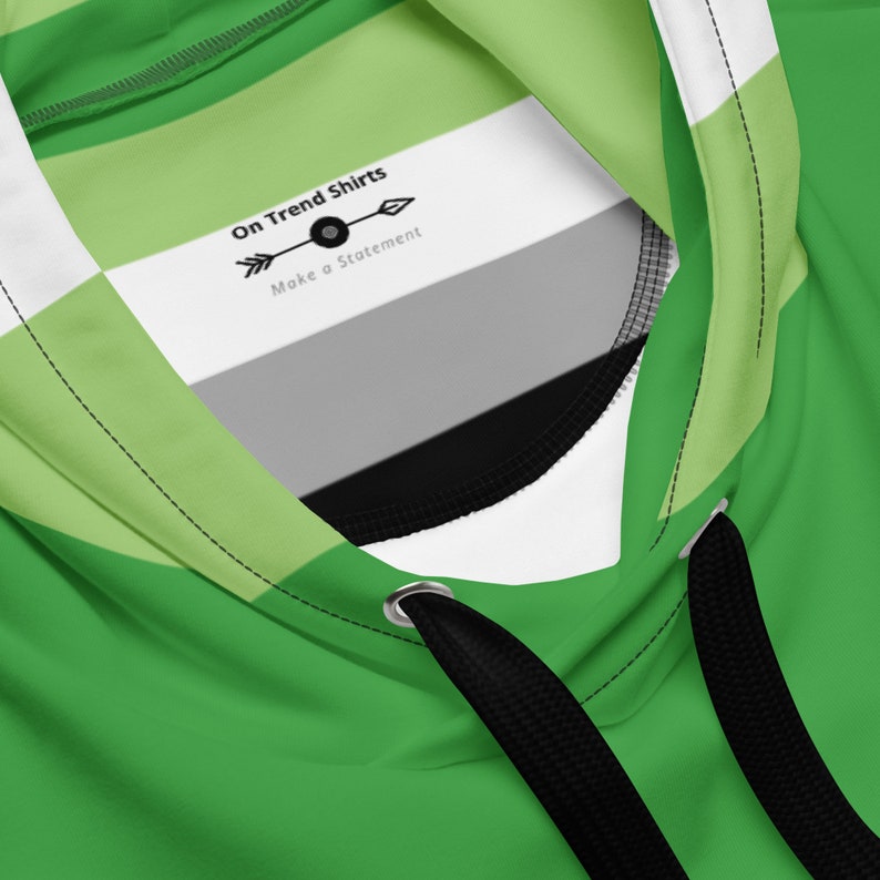 Aromantic Flag Hoodie, Aromantic Pride Wear, Aromantic Clothing, Aro ...