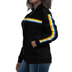Aroace Flag Stripe Bomber Jacket, Classic Retro Style Aroace Pride ...