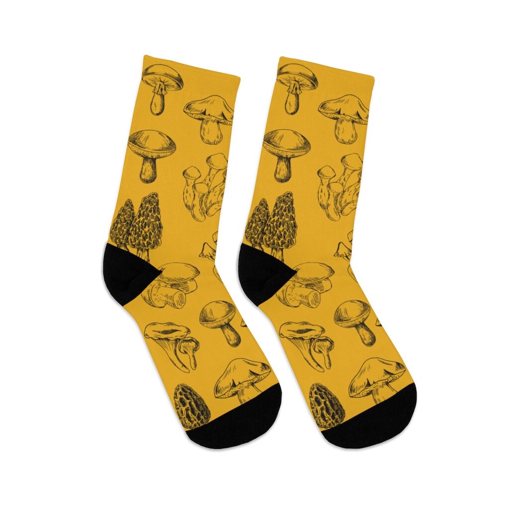 Vintage Mushroom Socks, Mushroom Illustration Socks, Cute Fungi Socks ...