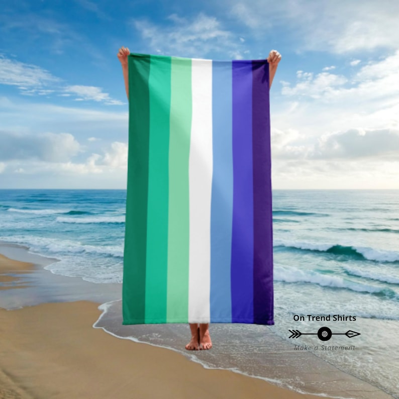 Mlm Pride Flag Beach Towel Gay Male Pride Towel Gay Male Etsy