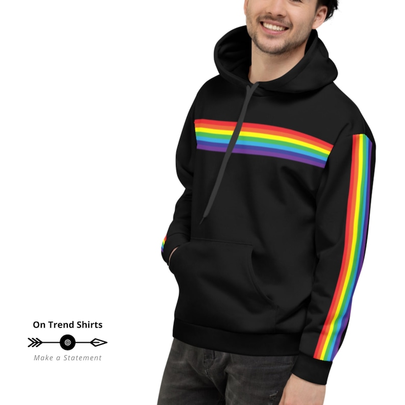 Gay Pride Flag Hoodie Rainbow Hoodie Rainbow Sweater Etsy