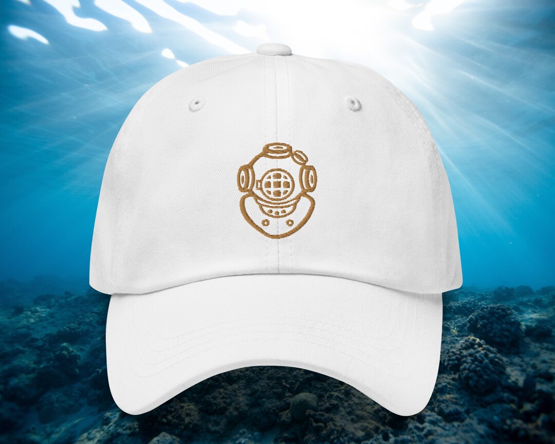 Vintage Diver Helmet Embroidered Hat, Scuba Diver Hat, Nautical Dad Hat ...
