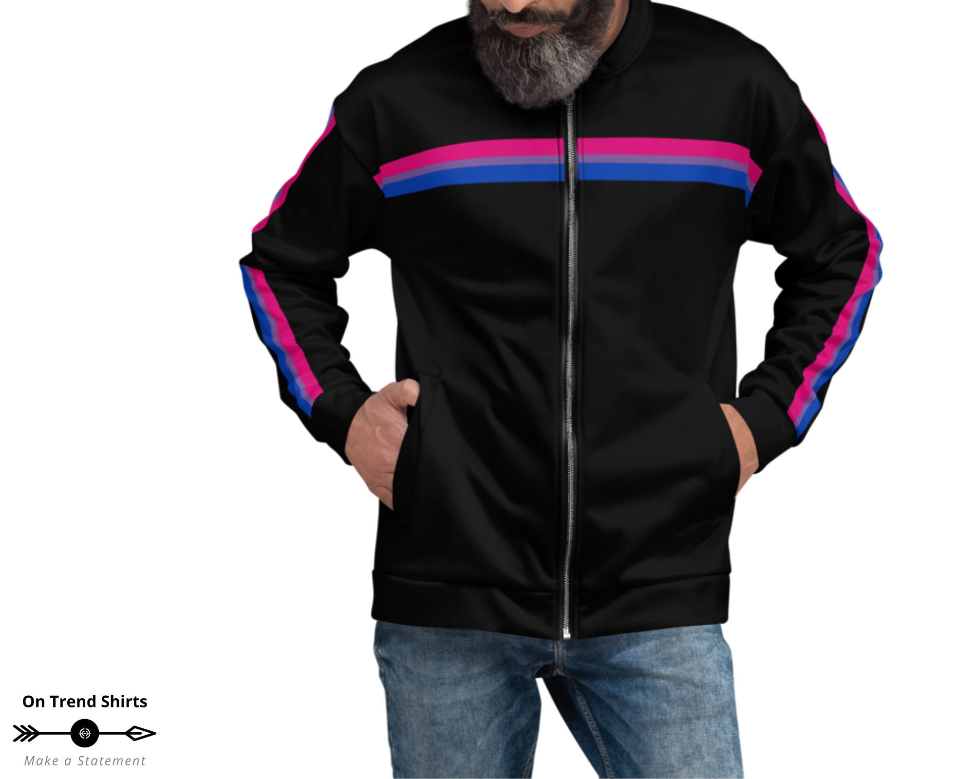 Bisexual Jacket Trendy Retro Style Bi Pride Jacket Bisexual - Etsy