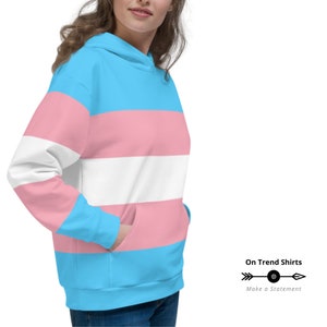 Transgender Flag Hoodie, Trans Pride Sweatshirt, Transgender Clothing ...