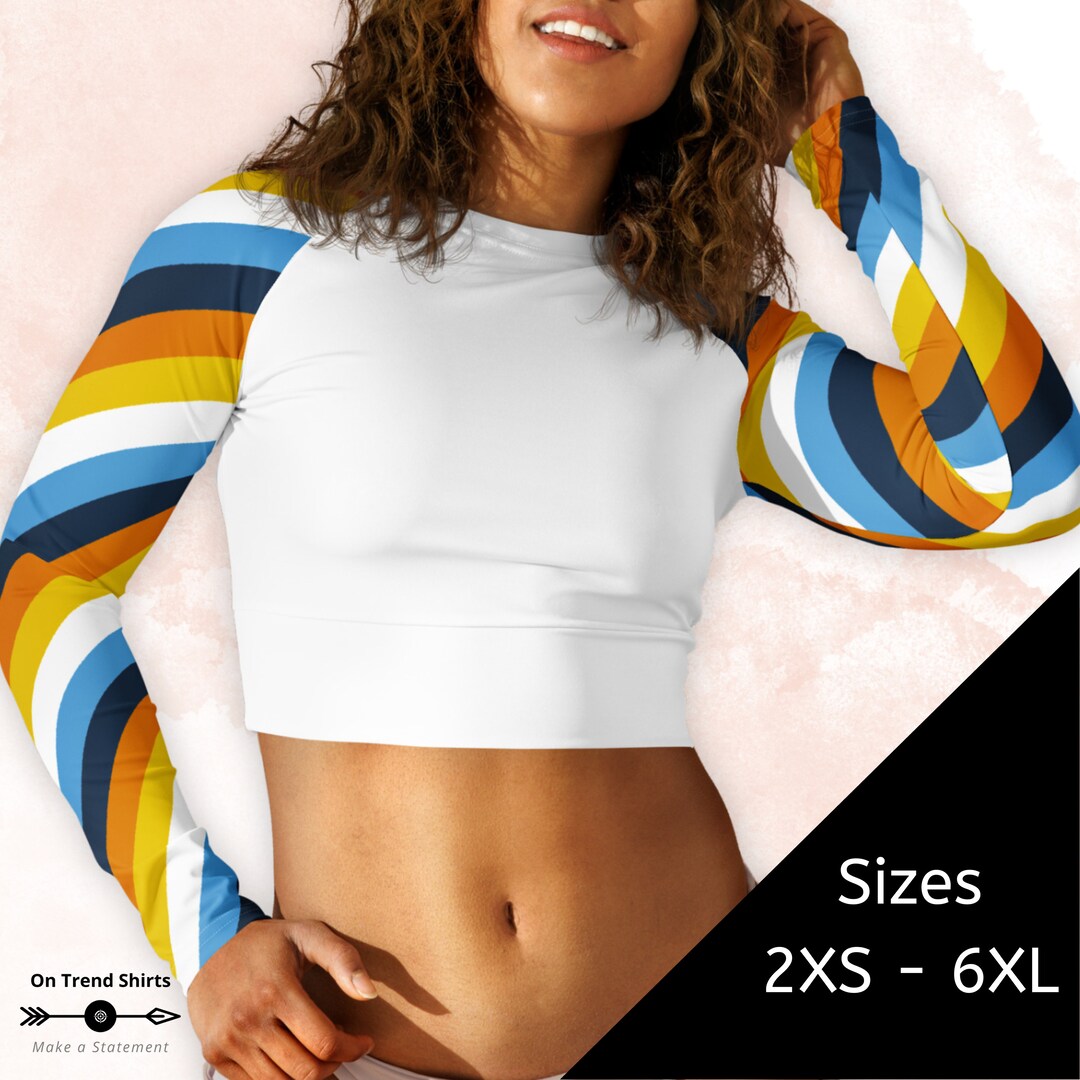 Aroace Sunset Flag Long Sleeve Crop Top, Aro Ace Pride Flag Cropped Top ...