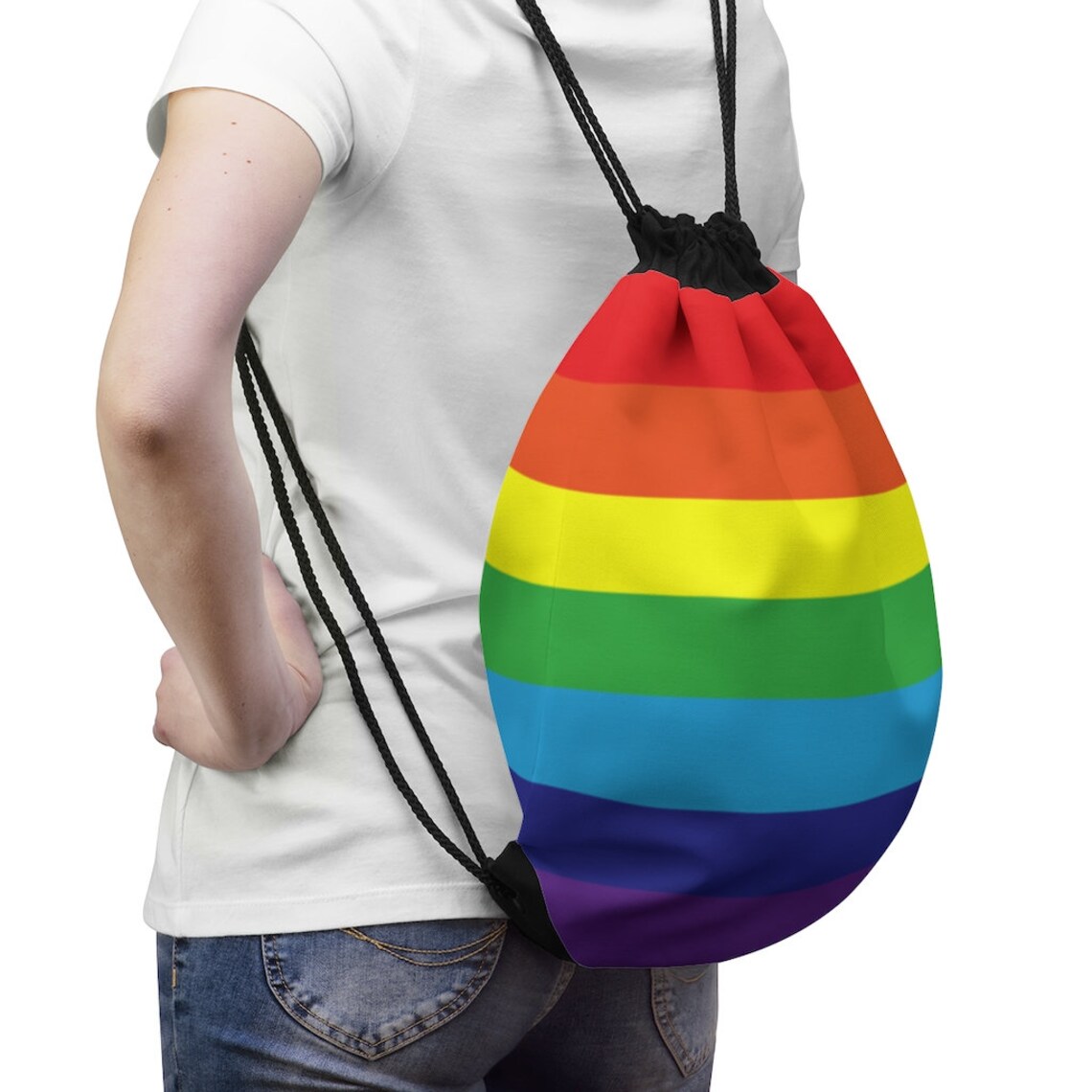 Rainbow Flag Drawstring Bag Rainbow Pride Backpack LGBT | Etsy