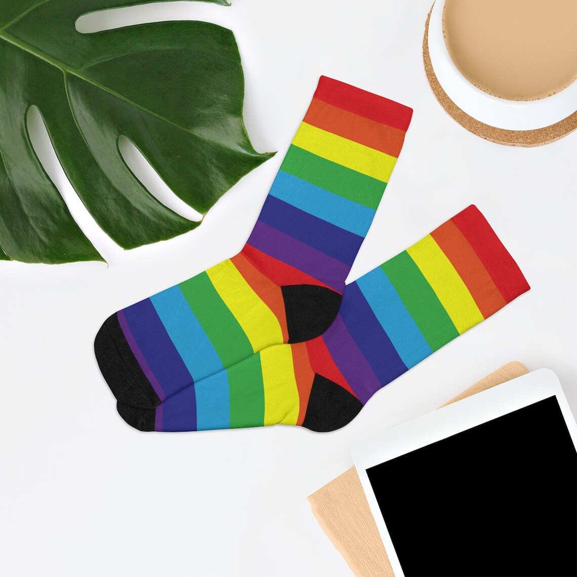 Rainbow Pride Flag Socks Rainbow Socks LGBT Accessories Gay - Etsy