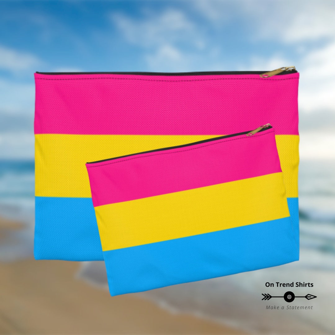 Pansexual Pride Flag Zip Pouch, Pan Pride Cosmetic Bag, Large Makeup ...