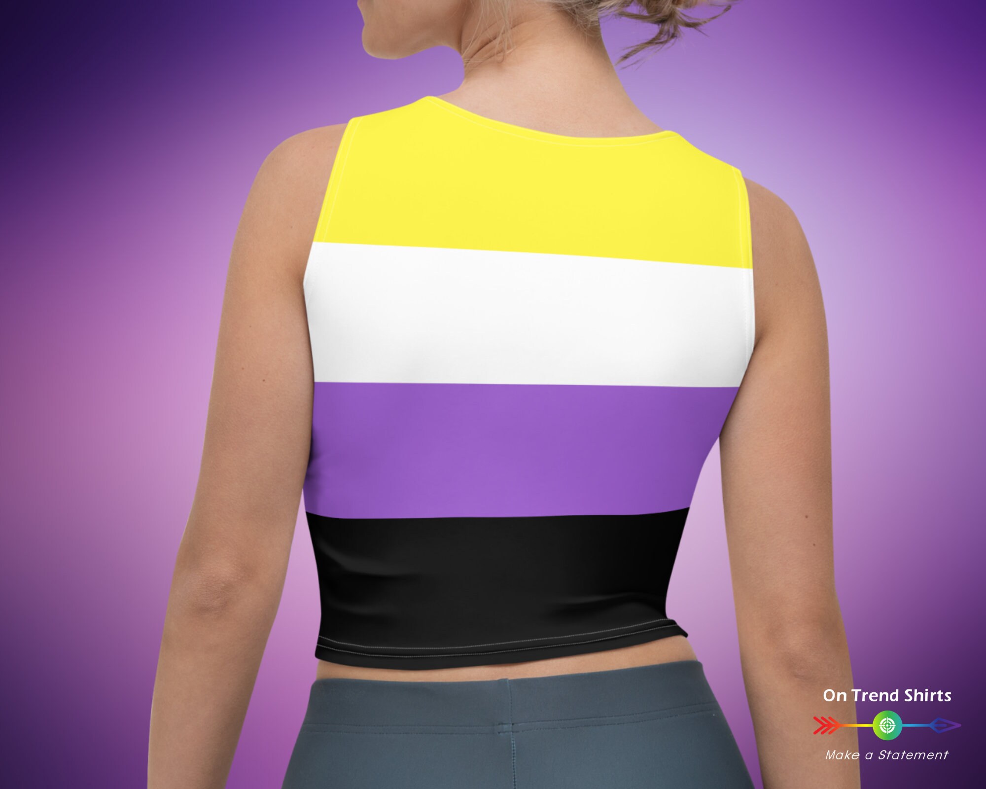 Nonbinary Flag Crop Top Cropped Nonbinary Pride Tank Top Non - Etsy