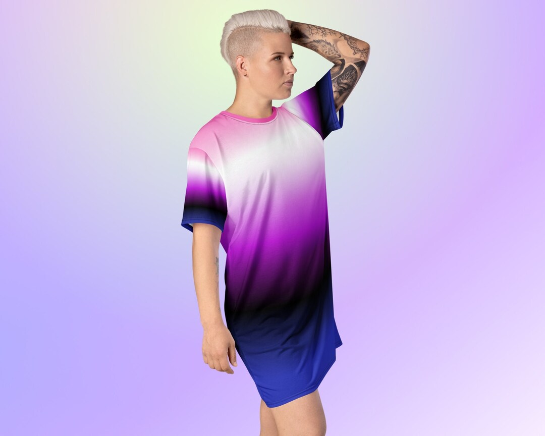2xs - 6xl Ombré Genderfluid Dress, Oversized Genderfluid Flag Dress ...