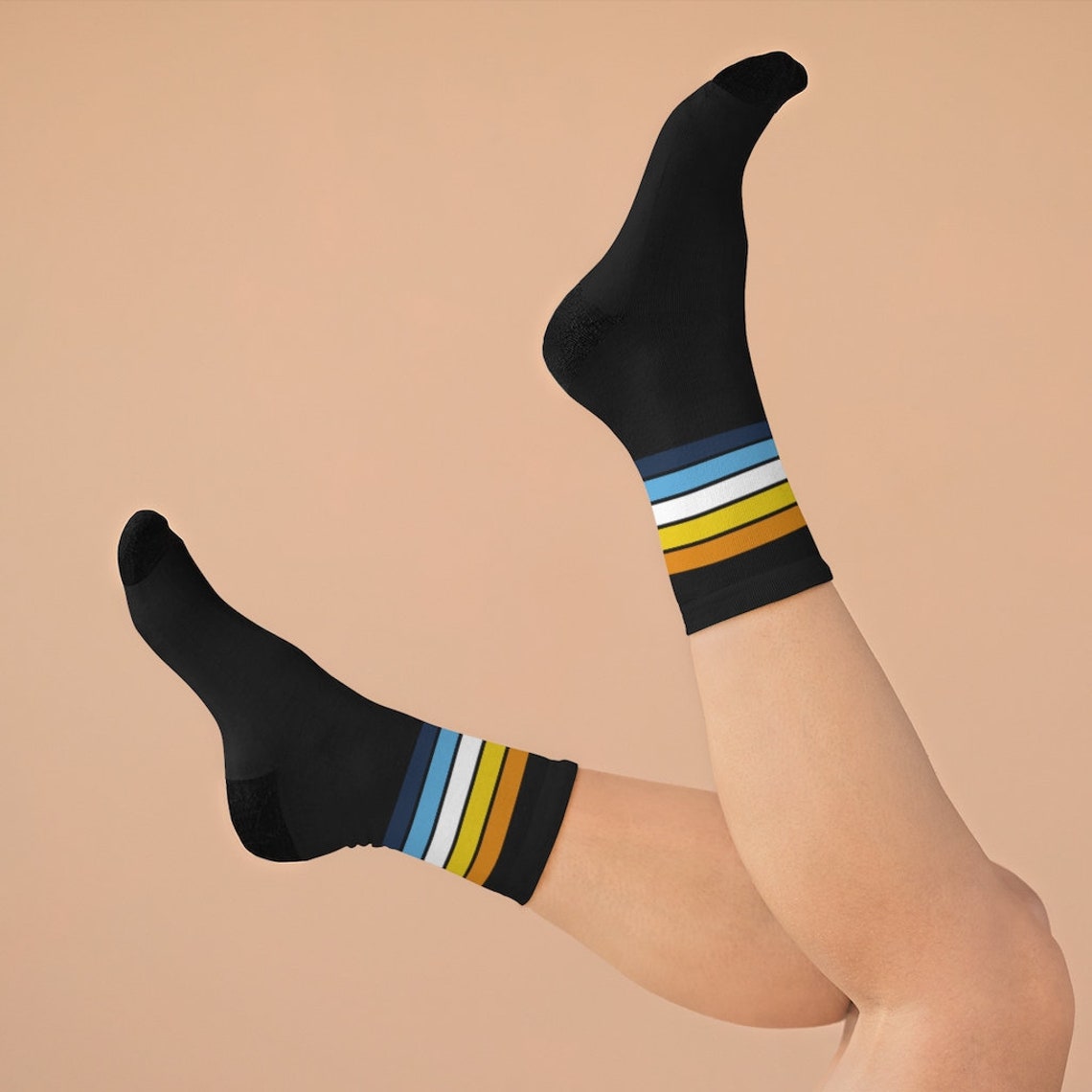 Black Aroace Flag Socks Subtle Aro Ace Pride Socks Striped - Etsy