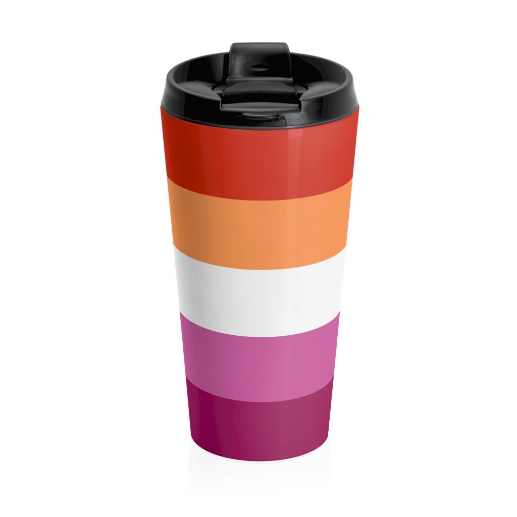 Community Lesbian Flag Travel Mug Insulated Stainless Steel Etsy