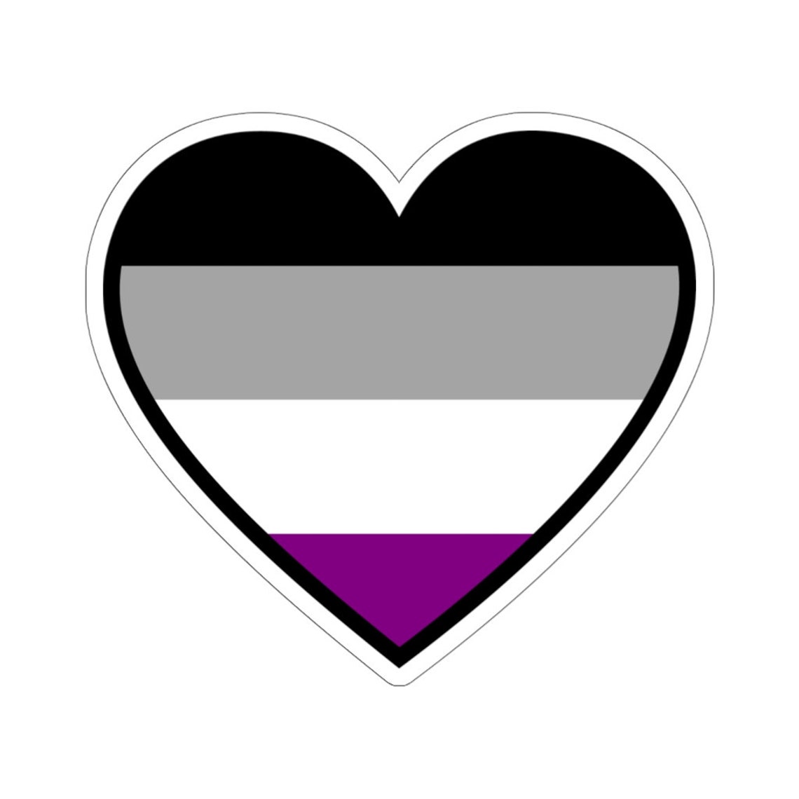 Asexual Sticker Ace Pride Heart Sticker Asexual Pride - Etsy