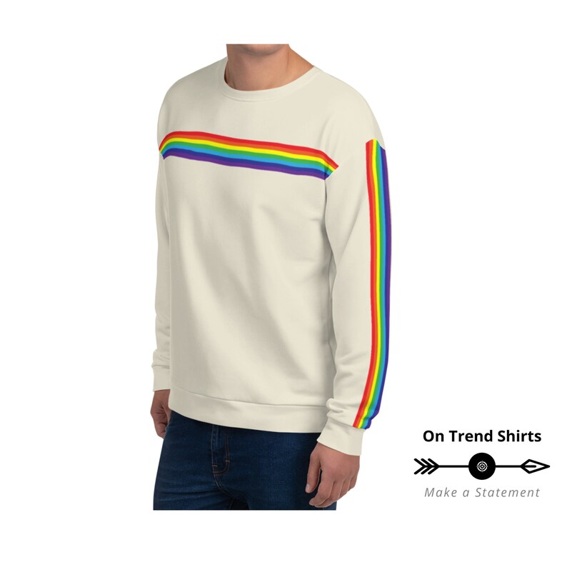 Rainbow Sweater LGBT Sweatshirt Rainbow Stripe Sweatshirt | Etsy