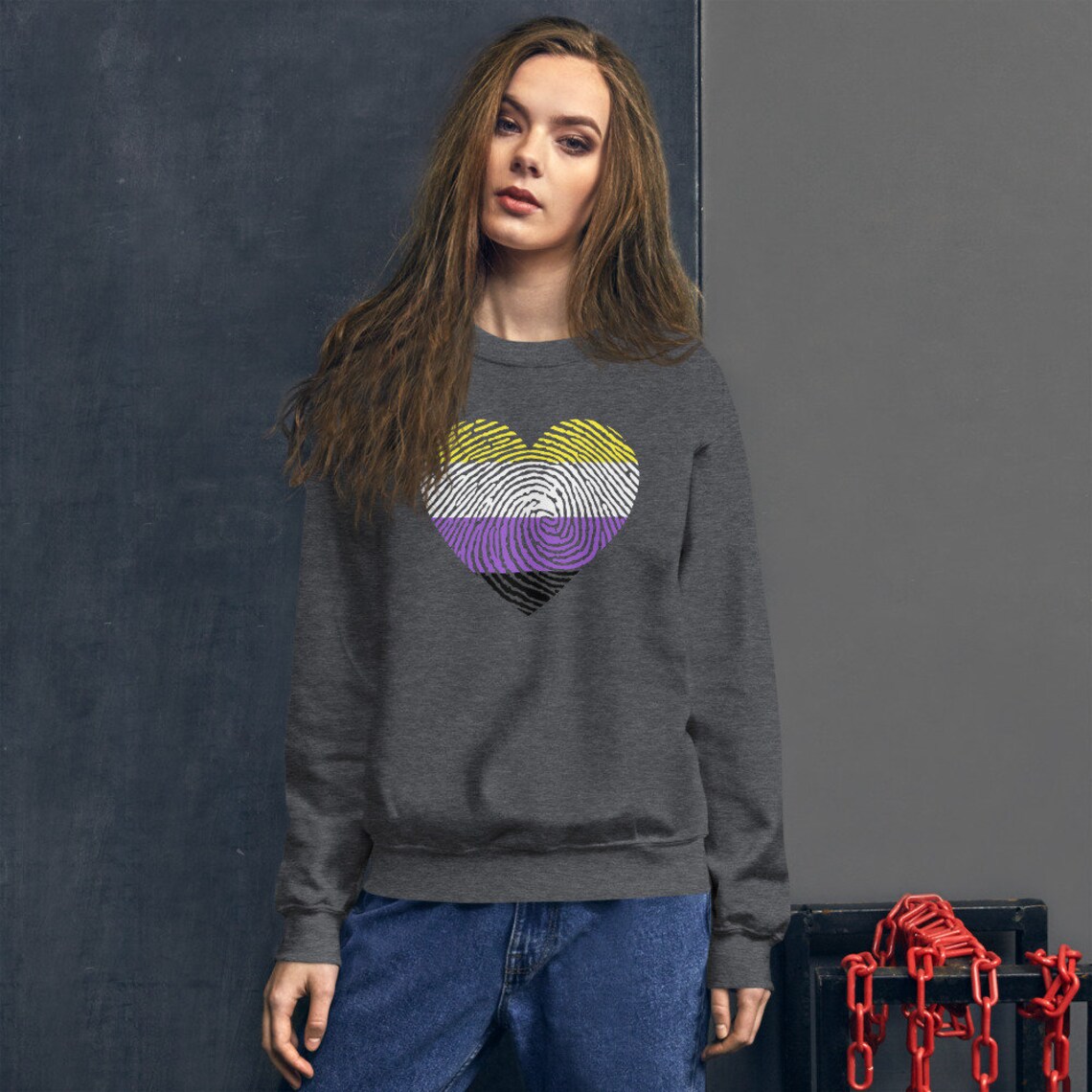 Non Binary Pride Sweatshirt, Nonbinary Flag Sweater, Enby Jumper ...