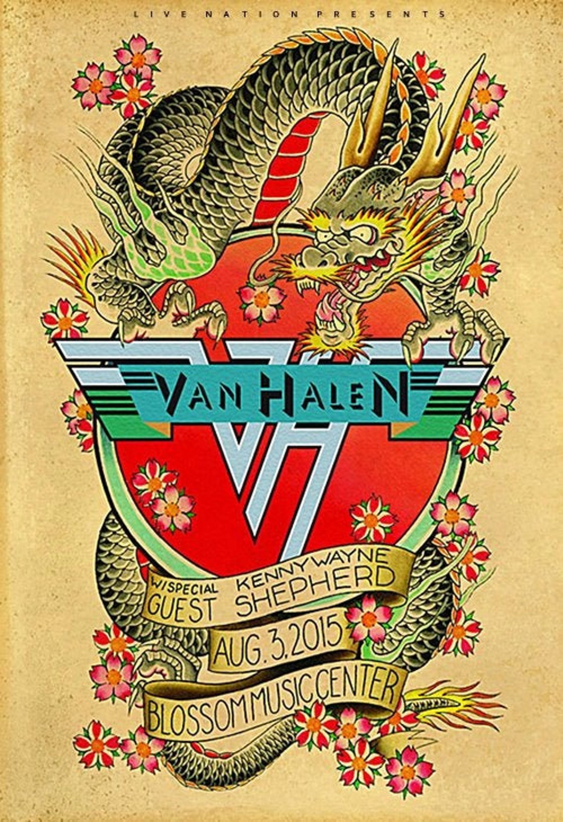 Van Halen Poster - Cleveland Blossom Center - December 2015 - Poster ...
