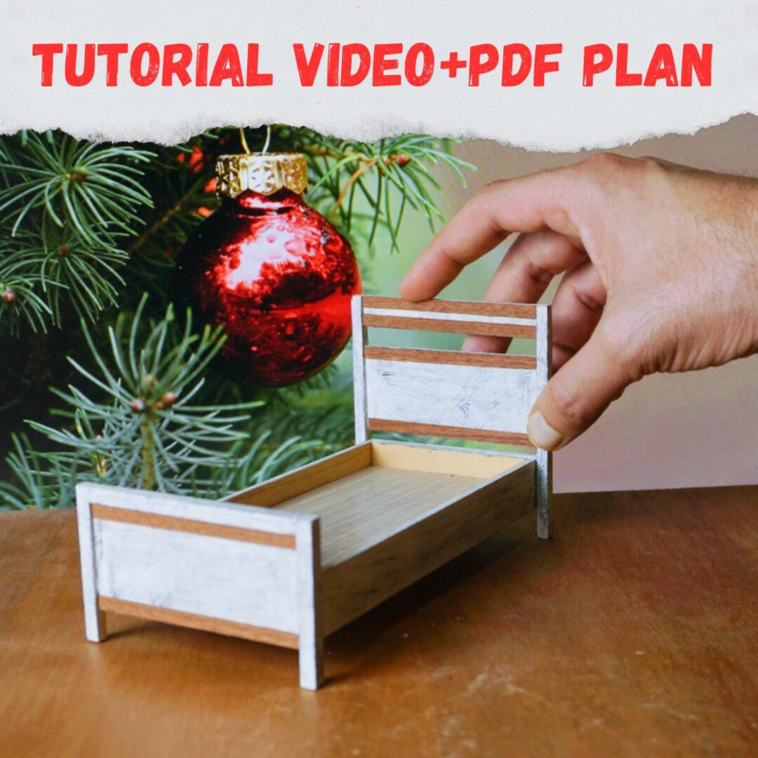 Miniature Bed PDF Plan 1:12 Scale | Dollhouse Bed Furniture | DIY ...