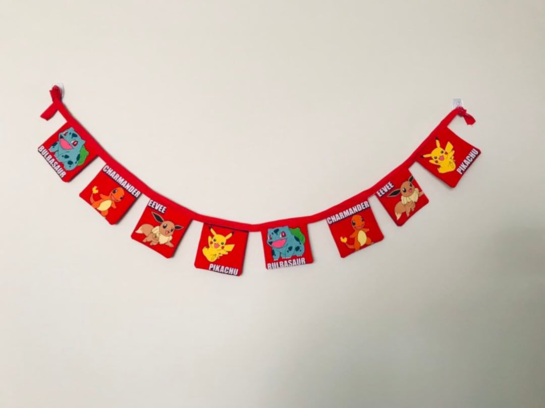 Pokemon Birthday Party - Pokemon Birthday - Bunting Banner - Gamer ...