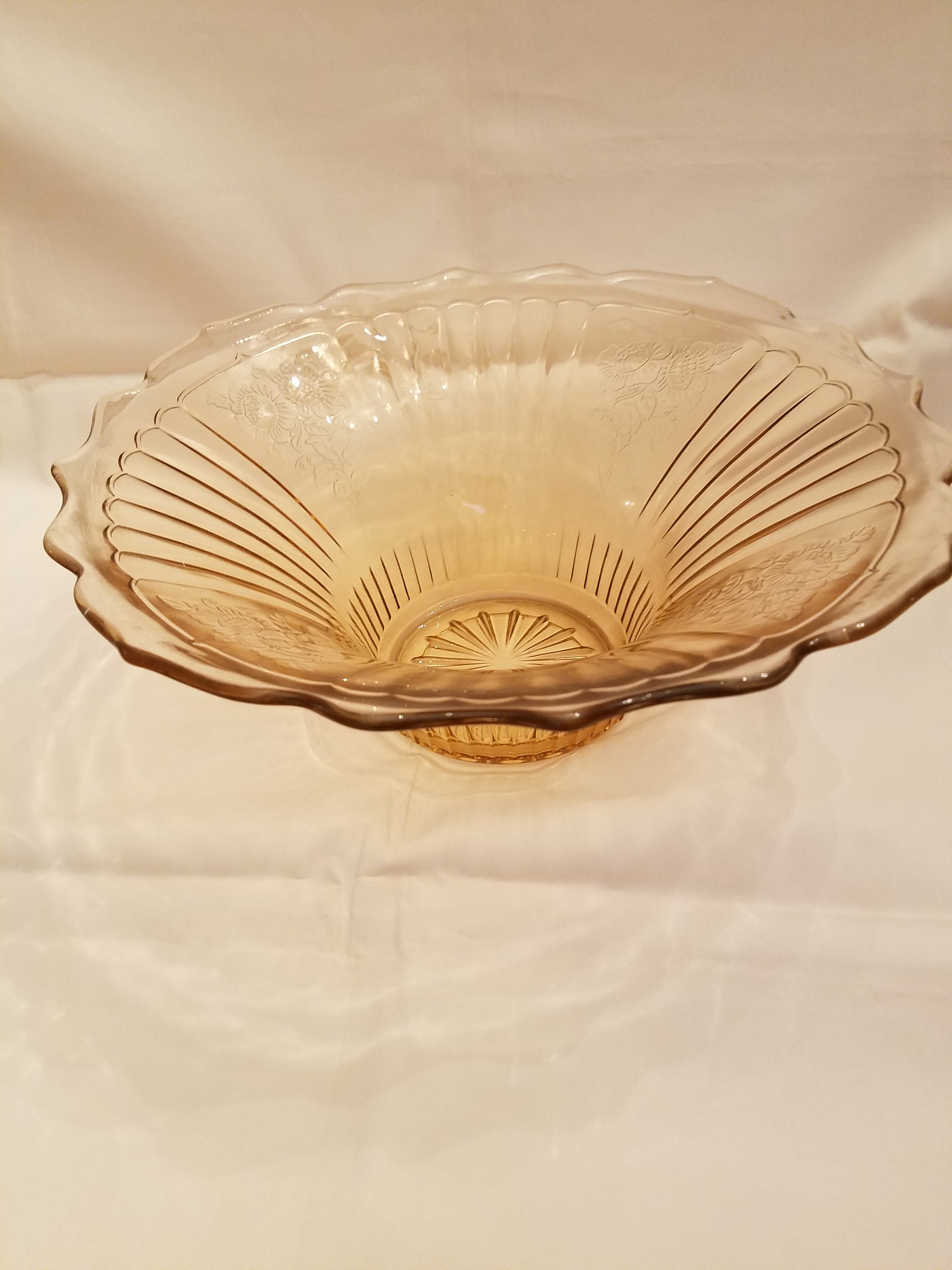 Pink Mayfair Pattern Depression Glass Flared Bowl - Etsy
