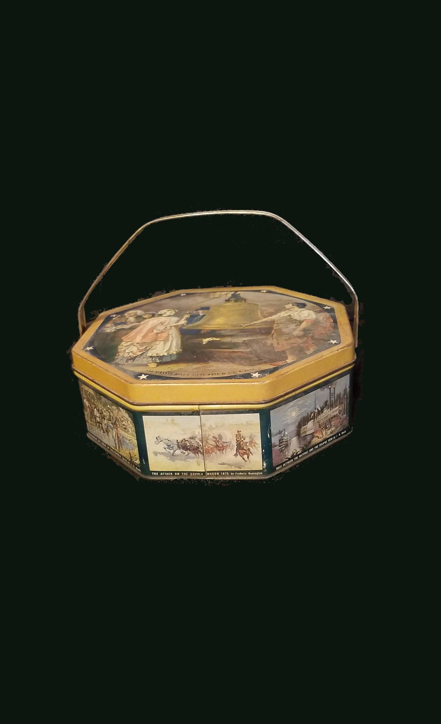 Octagon Shaped Vintage Sunshine Biscuit Tin With Handle - Etsy