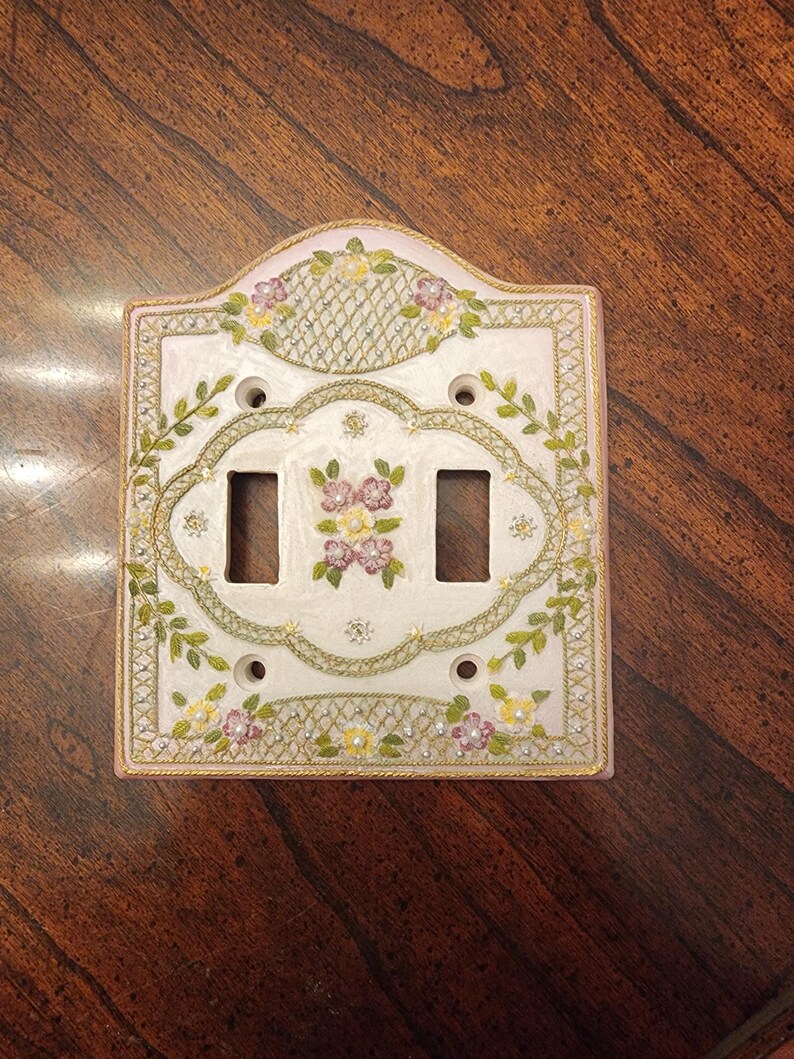 Decorative Ceramic Double Light Switch Plate - Etsy