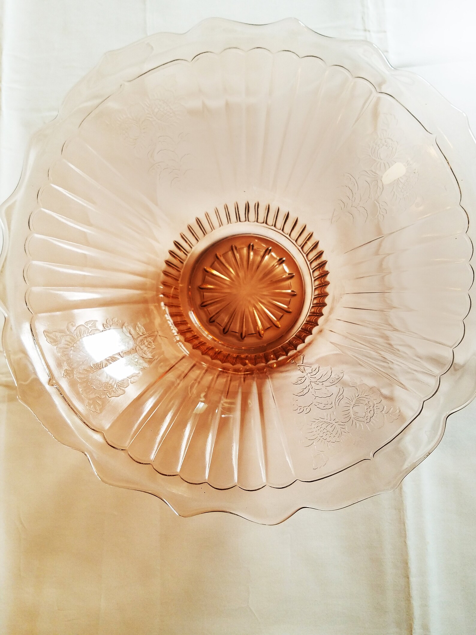 Pink Mayfair Pattern Depression Glass Flared Bowl - Etsy